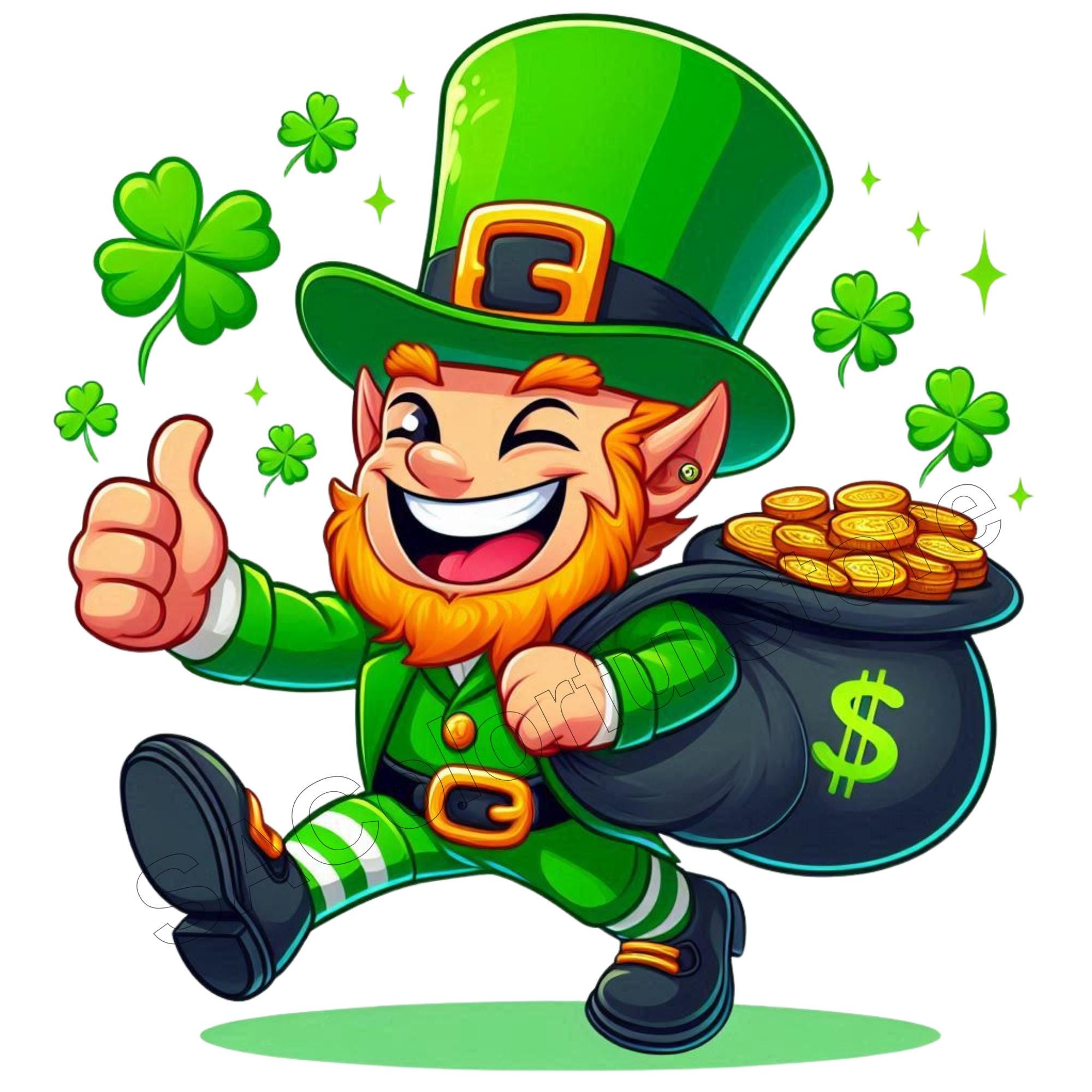 Funny Leprechaun Clipart Bundle: St. Patrick's Day PNG (digital ...