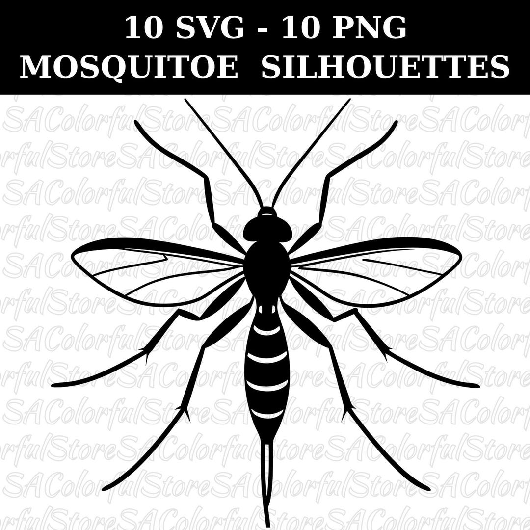Mosquito SVG PNG Bundle: Silhouette Clipart for Cricut (digital ...