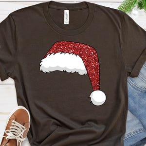 Red Glitter Santa Hat SVG and PNG, Christmas Layered Cut File (digital ...