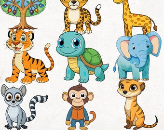 30 Safari Animals Bundle SVG Cute Jungle Animal Cut File Cricut ...