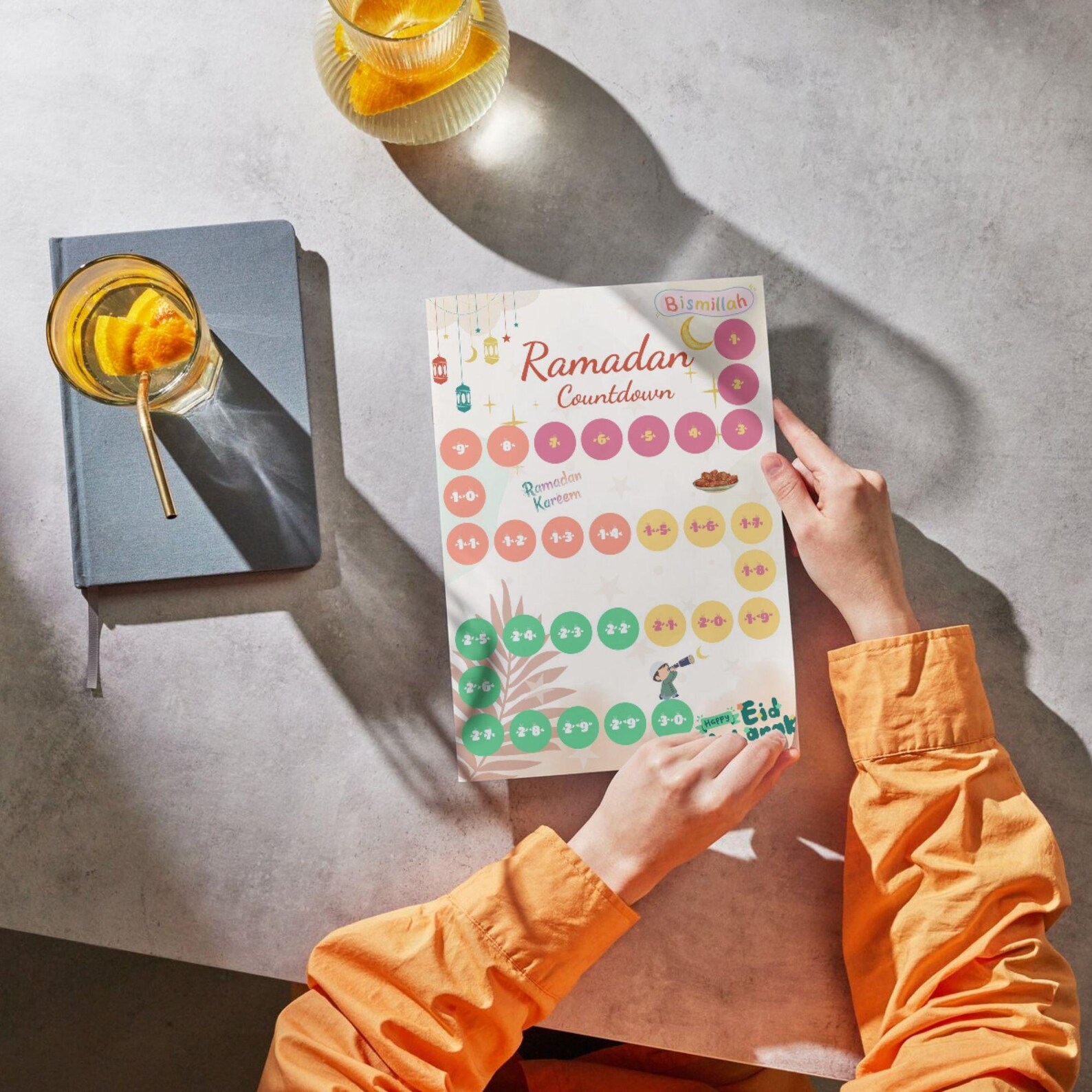 Ramadan Countdown Printable for Kids, Eid Activity Chart, A4 & US ...