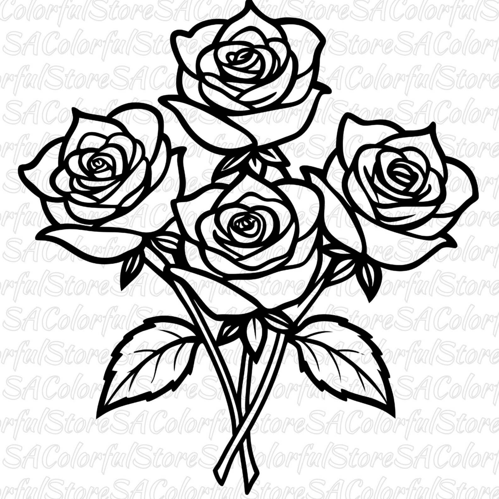 Rose SVG & PNG Bundle: Floral Cut Files for Cricut - Etsy