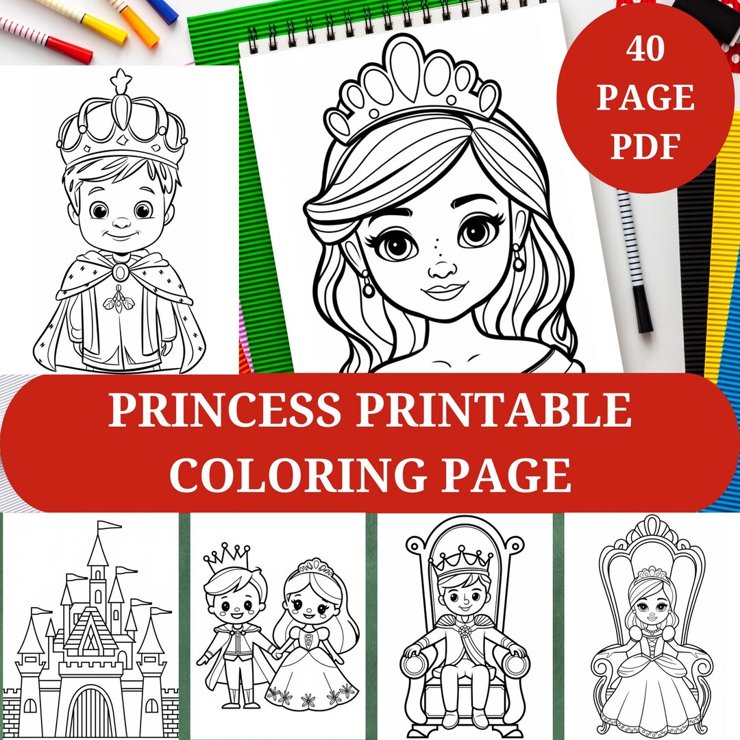 40 Cute Princess Coloring Pages for Kids Homeschool Printable Toddlers ...