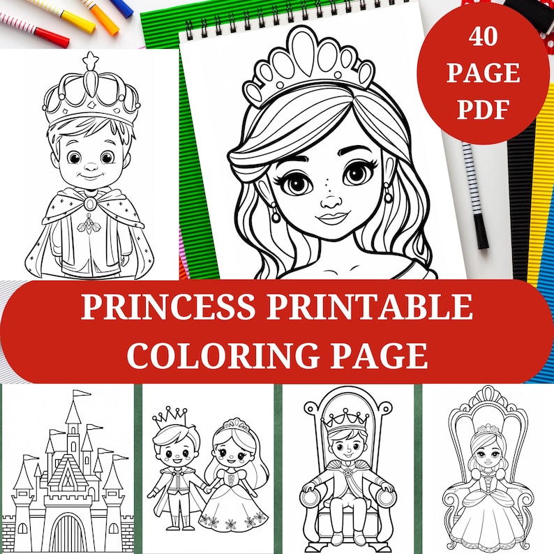 40 Cute Princess Coloring Pages for Kids Homeschool Printable Toddlers ...