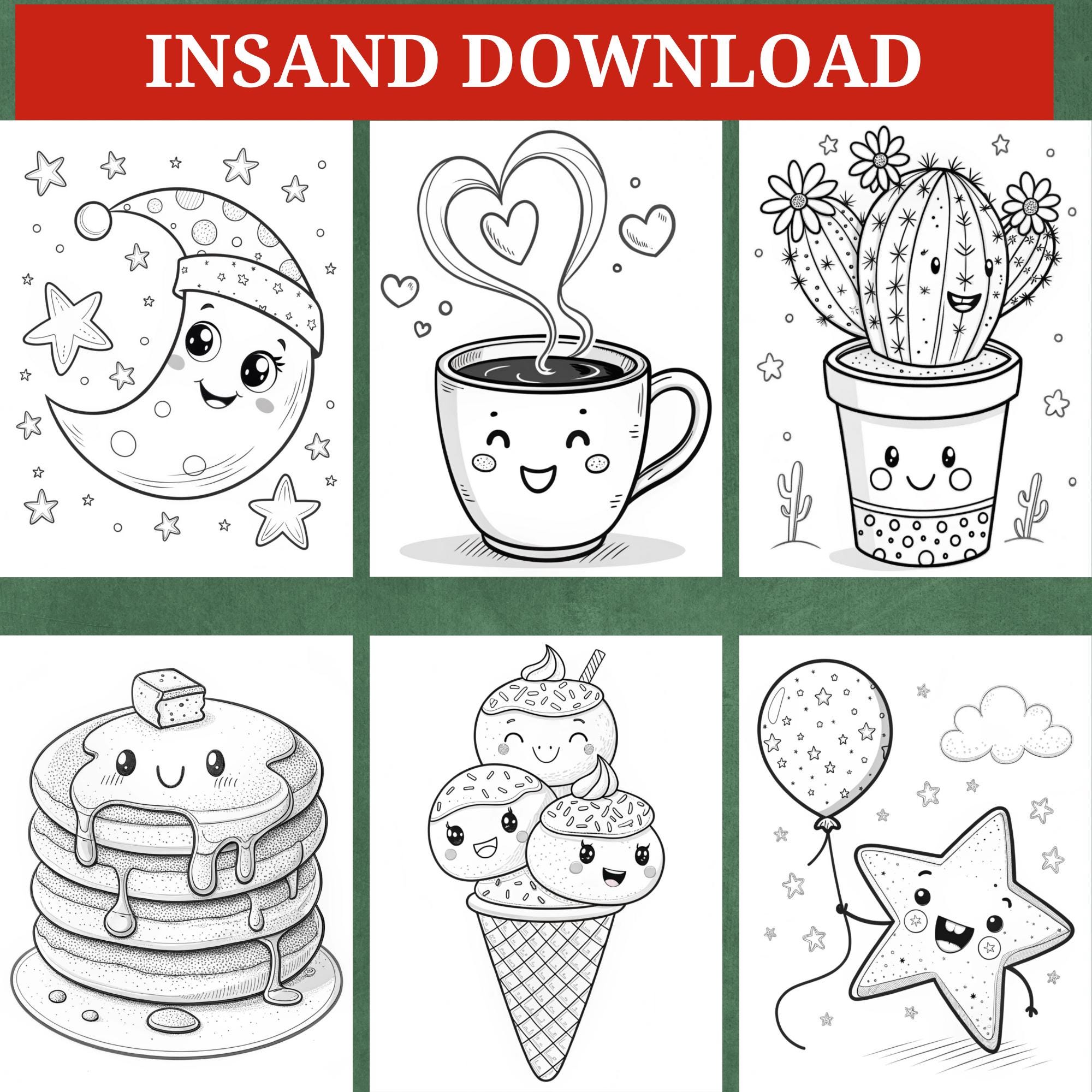 21 Kawaii Coloring Pages Cute Coloring Pages for Kids Homeschool ...