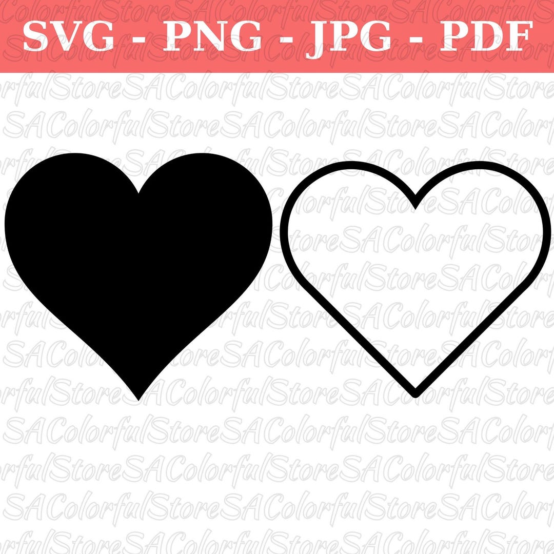 Heart Outline SVG PNG, Heart Outline, Valentine Heart Svg, Heart Shape ...
