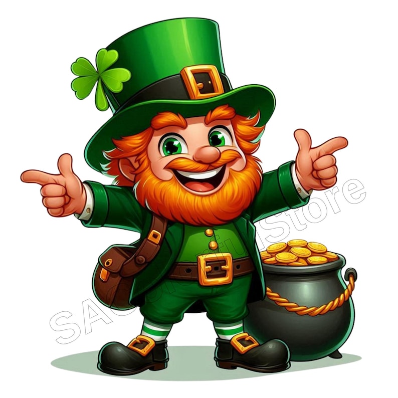 Funny Leprechaun Clipart Bundle: St. Patrick's Day PNG (digital ...