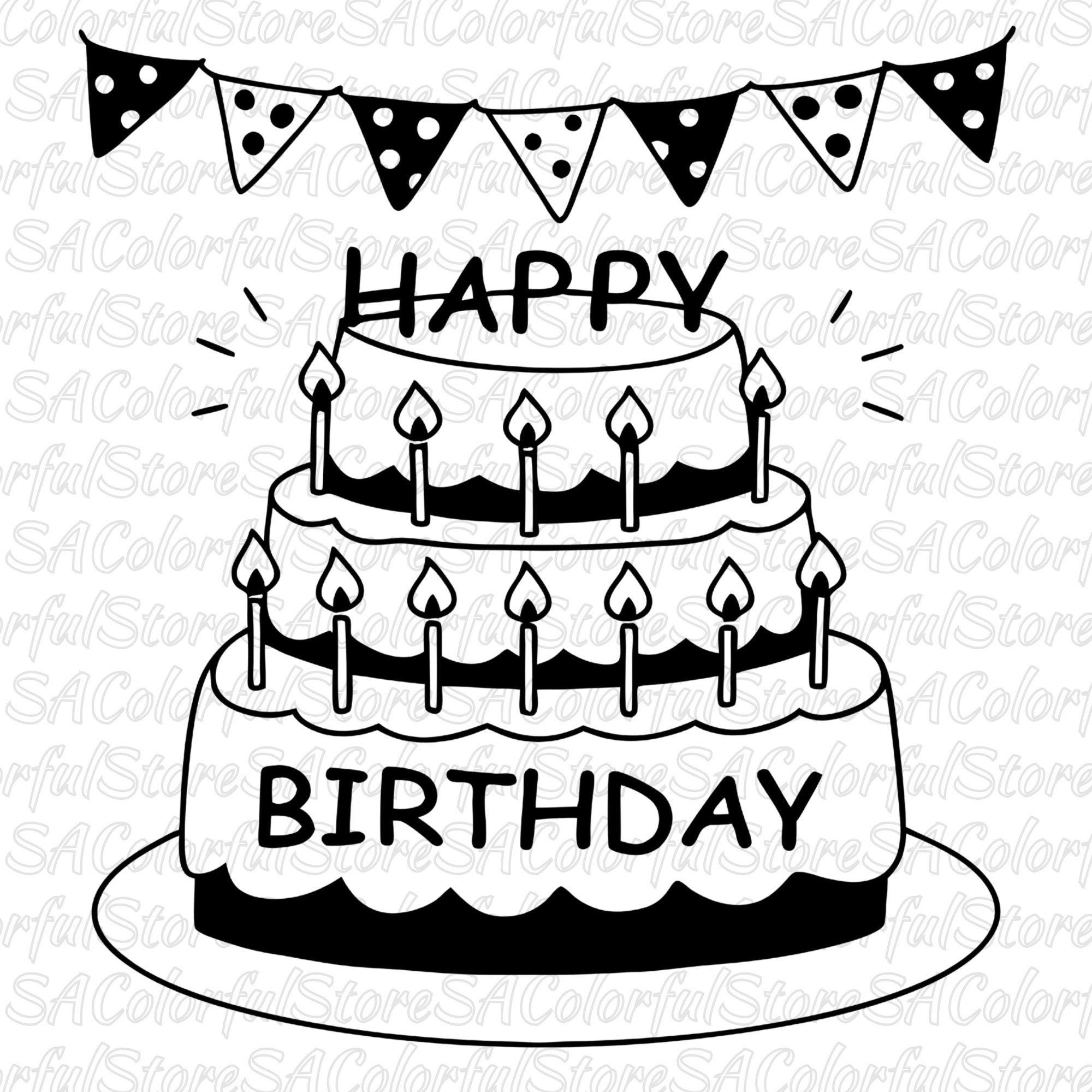 Birthday Cake SVG & PNG Bundle: 25 Cake Designs (digital Download) - Etsy
