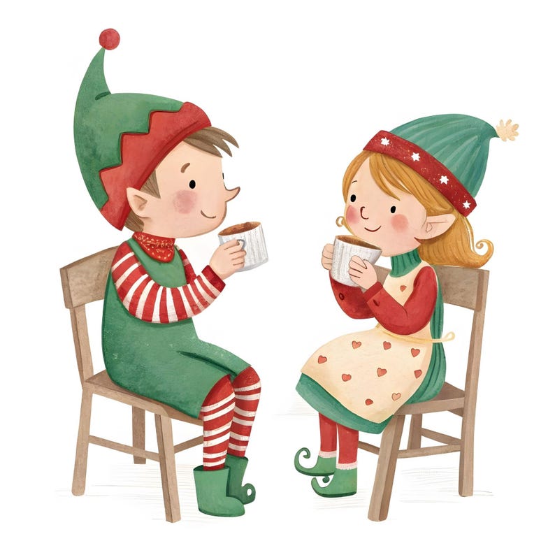 15 JPG Christmas Elf Clipart Bundle, Cute Christmas Elves, Elf ...
