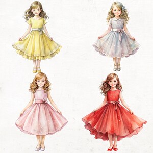 28 Watercolor Young Girl Png Clipart, Cute Girl Clipart, Young Girl Png ...