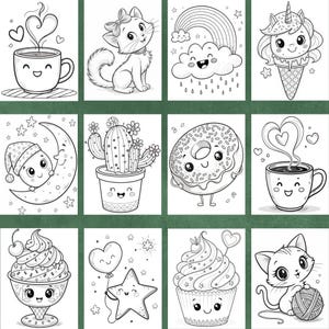 21 Kawaii Coloring Pages Cute Coloring Pages for Kids Homeschool ...