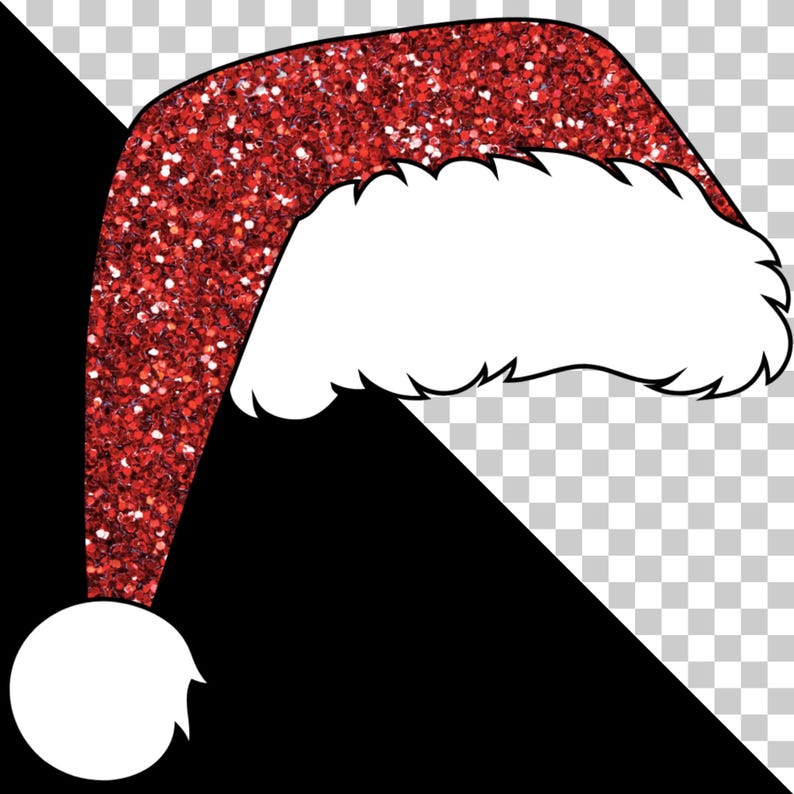 Red Glitter Santa Hat SVG and PNG, Christmas Layered Cut File (digital ...