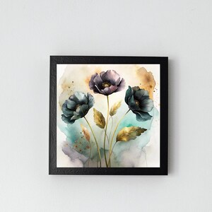 40 Watercolor Poopy Abstract Flowers Png Wall Art Digital Paper ...