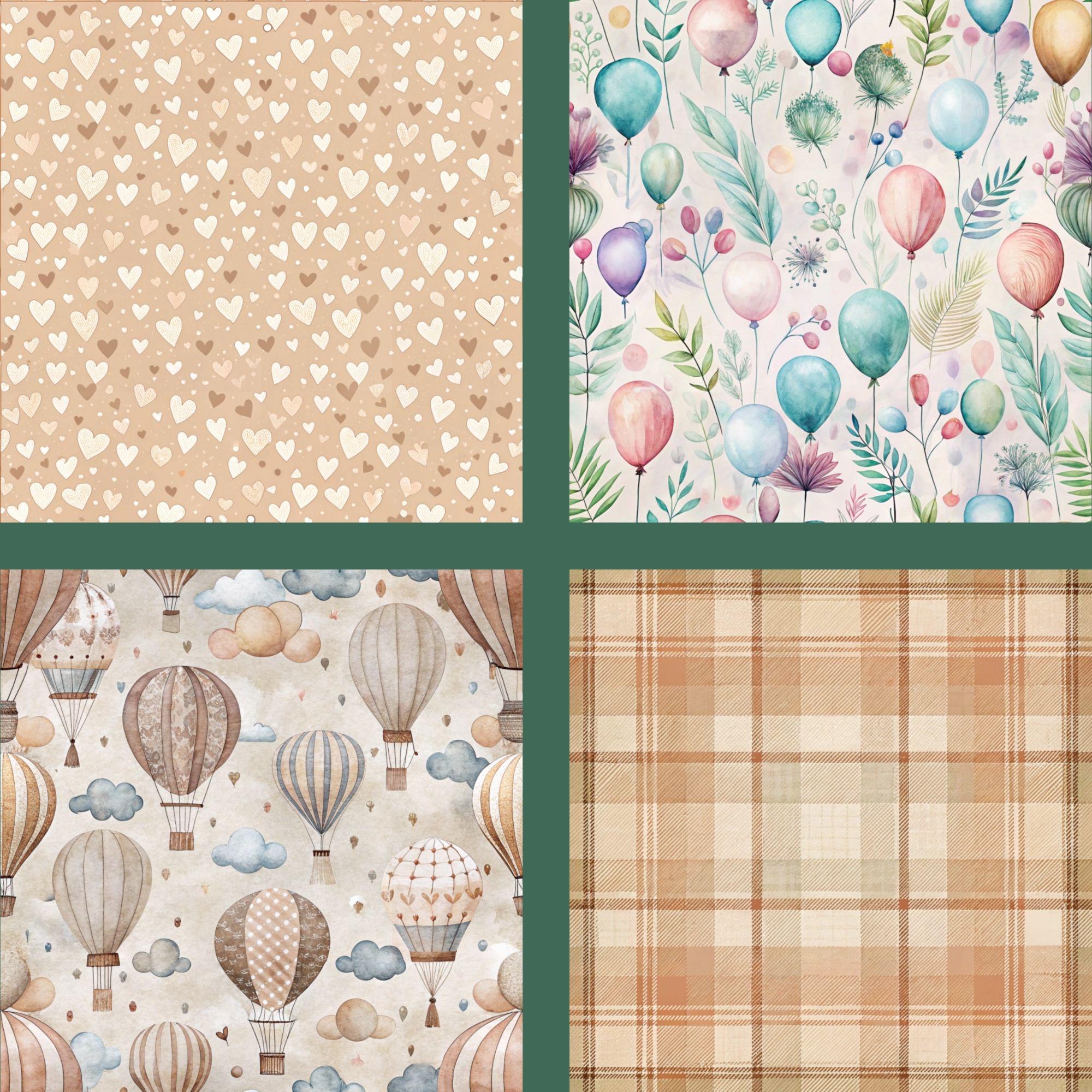Papier numérique Boho Baby : motifs neutres de scrapbooking pour ...