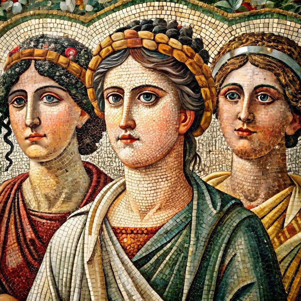 Ancient Rome Mosaic Clipart, 15 High Resolution Jpgs, Roman Emperor Art ...