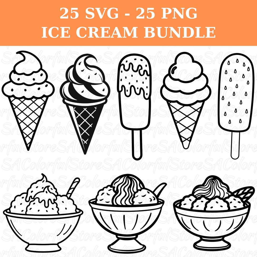 Ice Cream SVG PNG, Ice Cream Clipart, Ice Cream Cone Svg, Ice Cream Cut ...