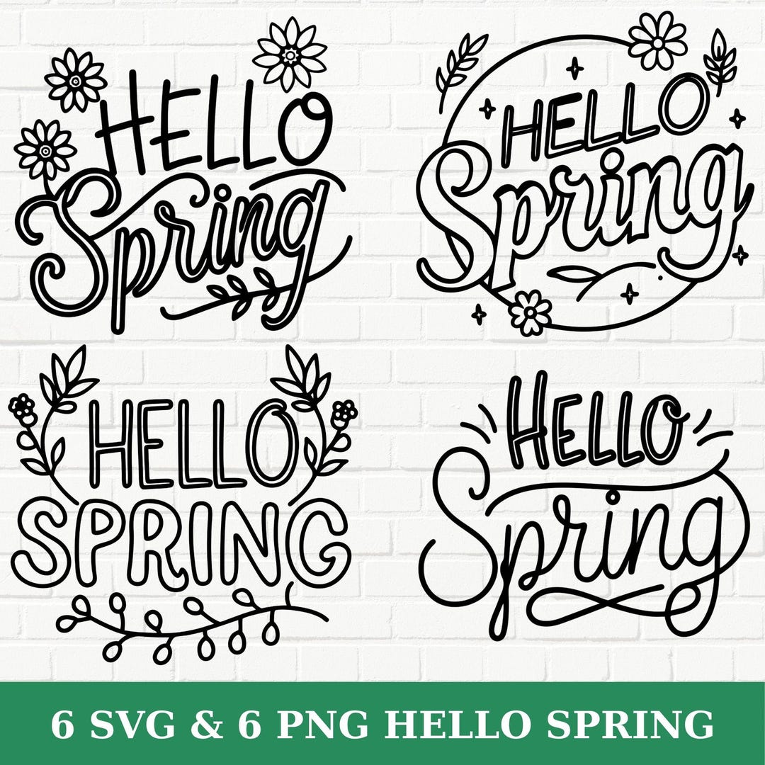 Hello Spring SVG and PNG Bundle Hello Spring SVG Welcome Spring Svg ...