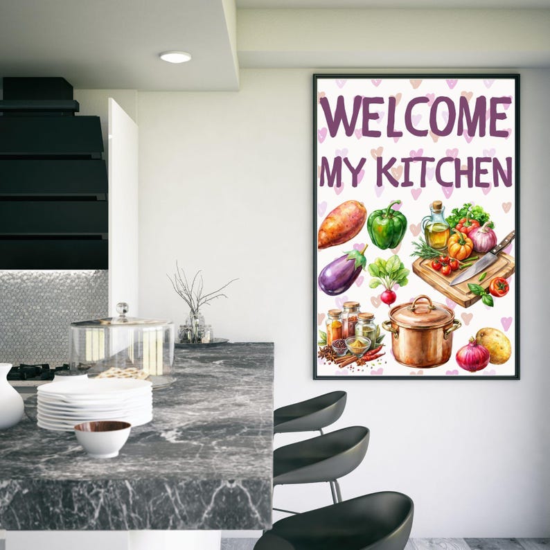 Watercolor Cooking Clipart Bundle: Kitchen Food Graphics (digital ...