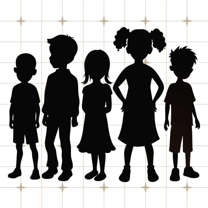 Kids Silhouette SVG Bundle: Boys & Girls Cricut Cut Files (digital ...