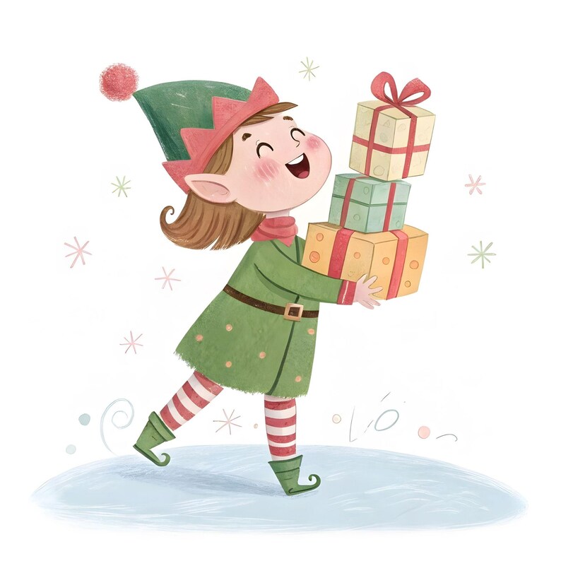 15 JPG Christmas Elf Clipart Bundle, Cute Christmas Elves, Elf ...