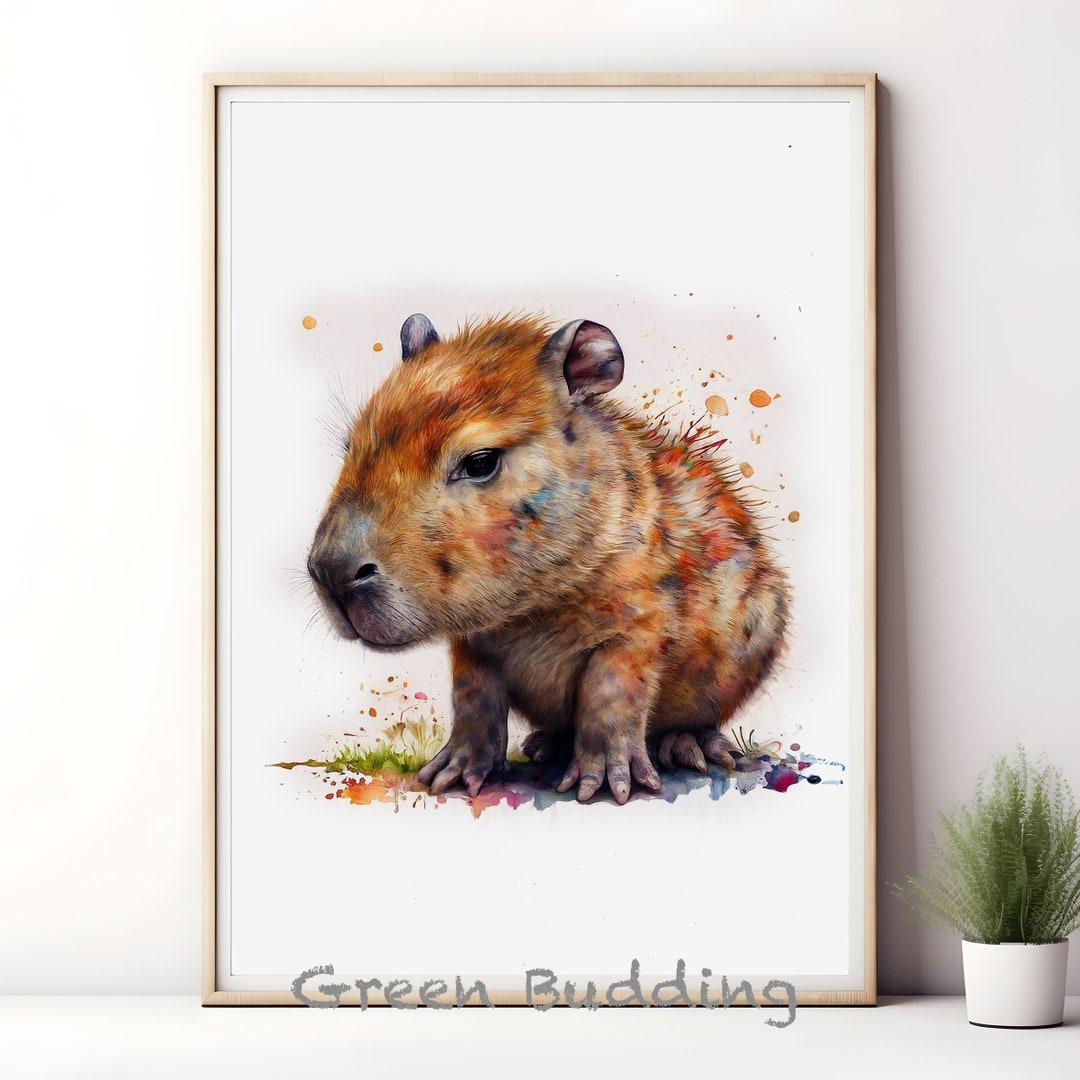 Capybara, Puppy, Printable Wall Art, Nursery Wall Decor, Giant Cavy ...