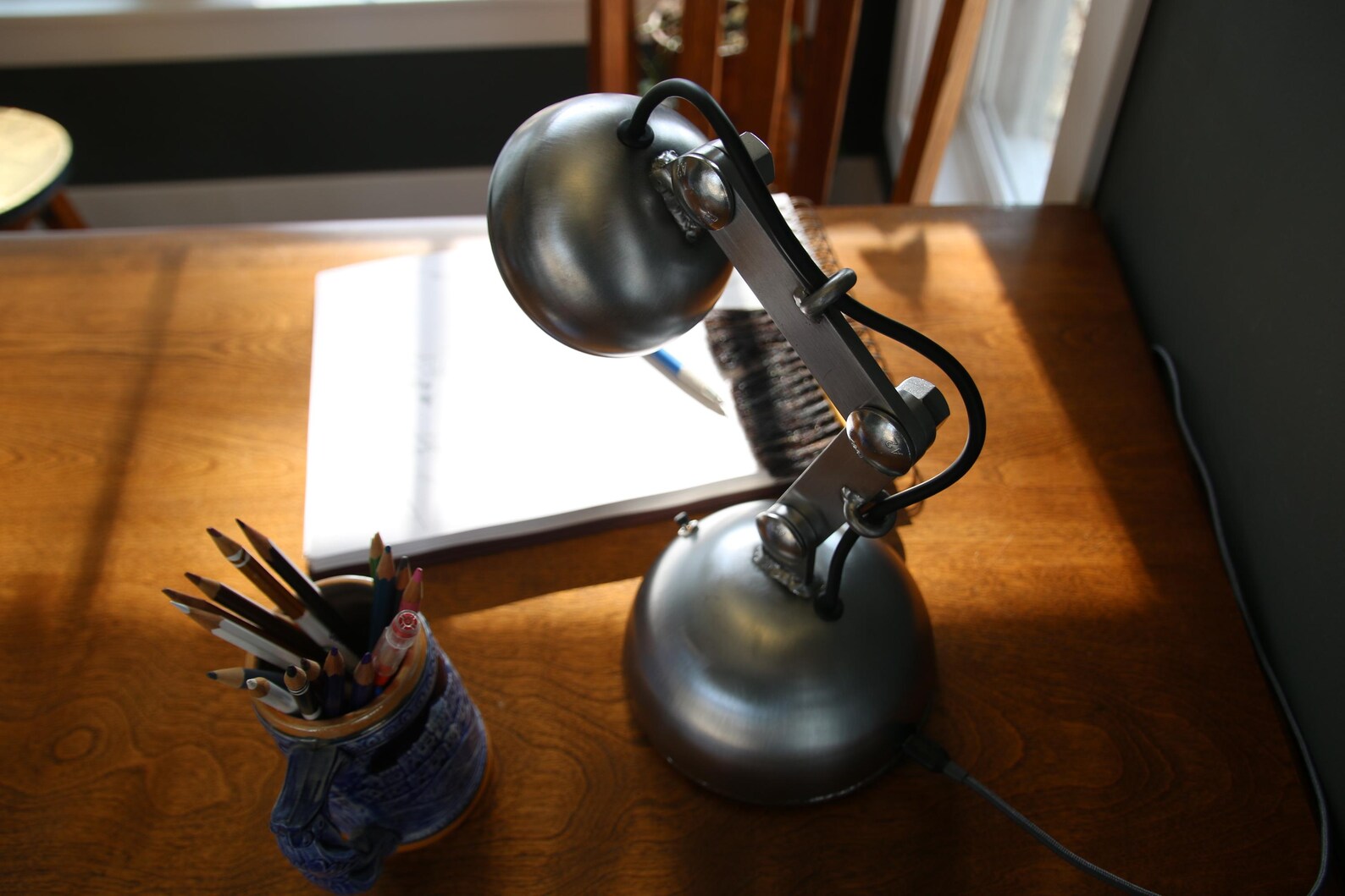 Handmade Polished Steel, Industrial Style LED Table Lamp - Etsy
