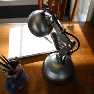 Handmade Polished Steel, Industrial Style LED Table Lamp - Etsy