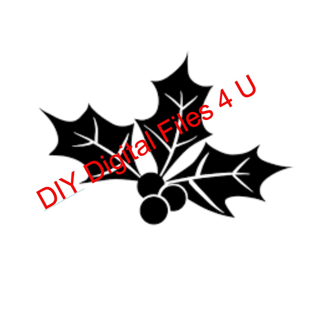 Christmas Holly With Berries Svg Digital File Cricut Silhouette CNC ...