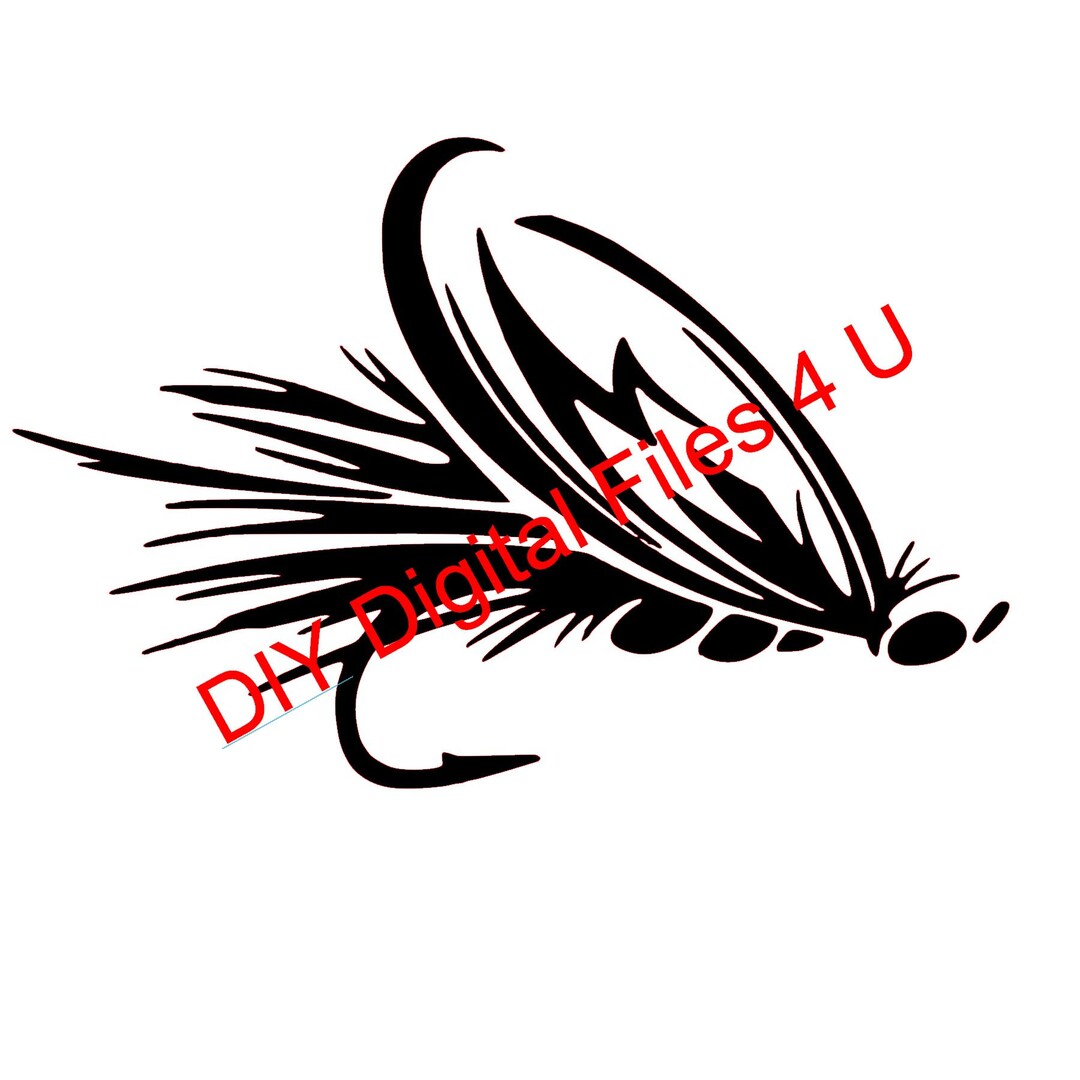 Trout Fly Trout Fishing Fly Svg Digital File Cricut Silhouette CNC ...