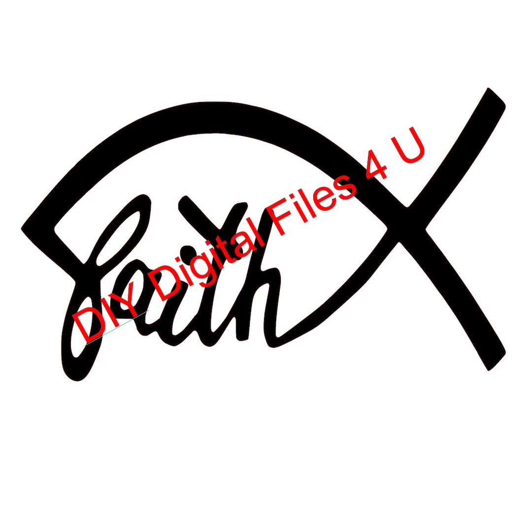 Faith Christian Fish Symbol Svg Digital File Cricut Silhouette CNC ...
