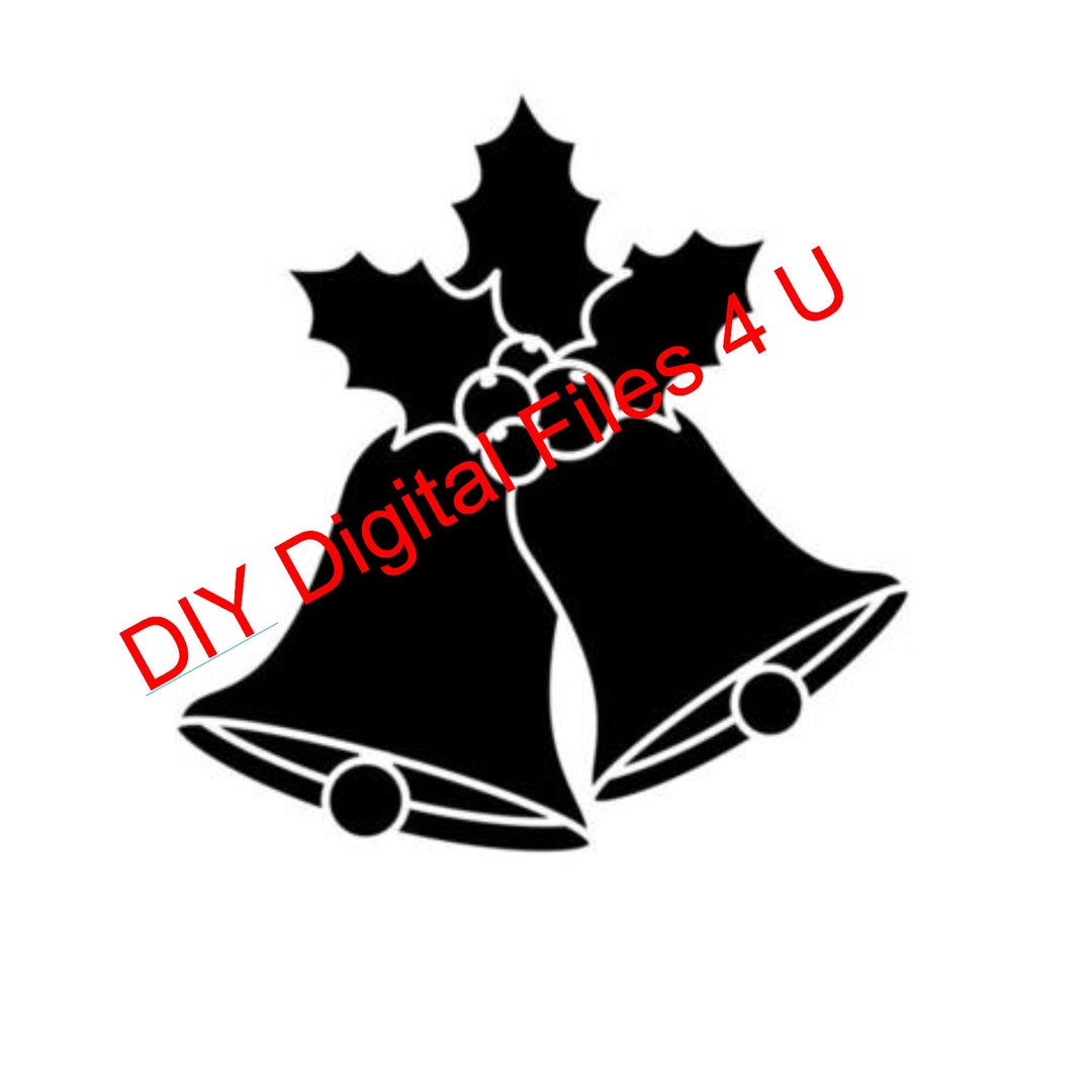 Christmas Bells With Holly Svg Digital File Cricut Silhouette CNC ...
