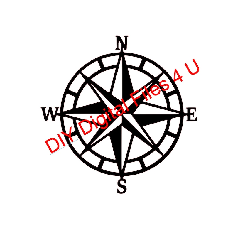 Compass Rose Svg Digital File Cricut Silhouette CNC Router CNC File Cut ...