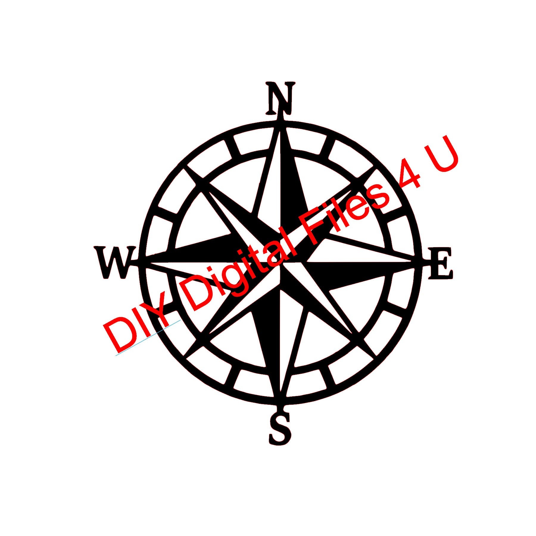 Compass Rose Svg Digital File Cricut Silhouette CNC Router CNC File Cut ...
