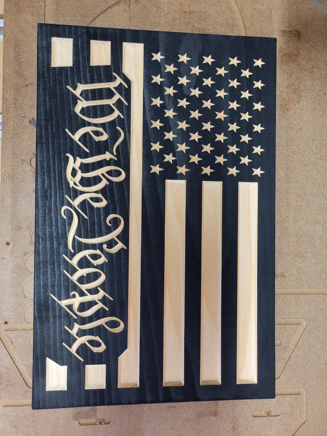 We the People Wood Flag Sign Digital File Shapeoko Carbide Create CNC ...