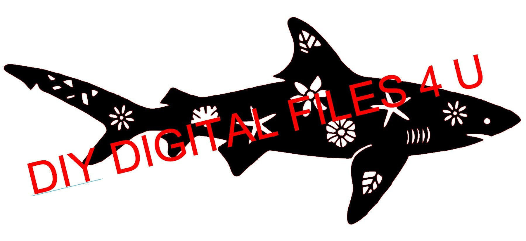 Shark With Flowers Boho Abstract Svg Digital File Cricut Silhouette CNC ...