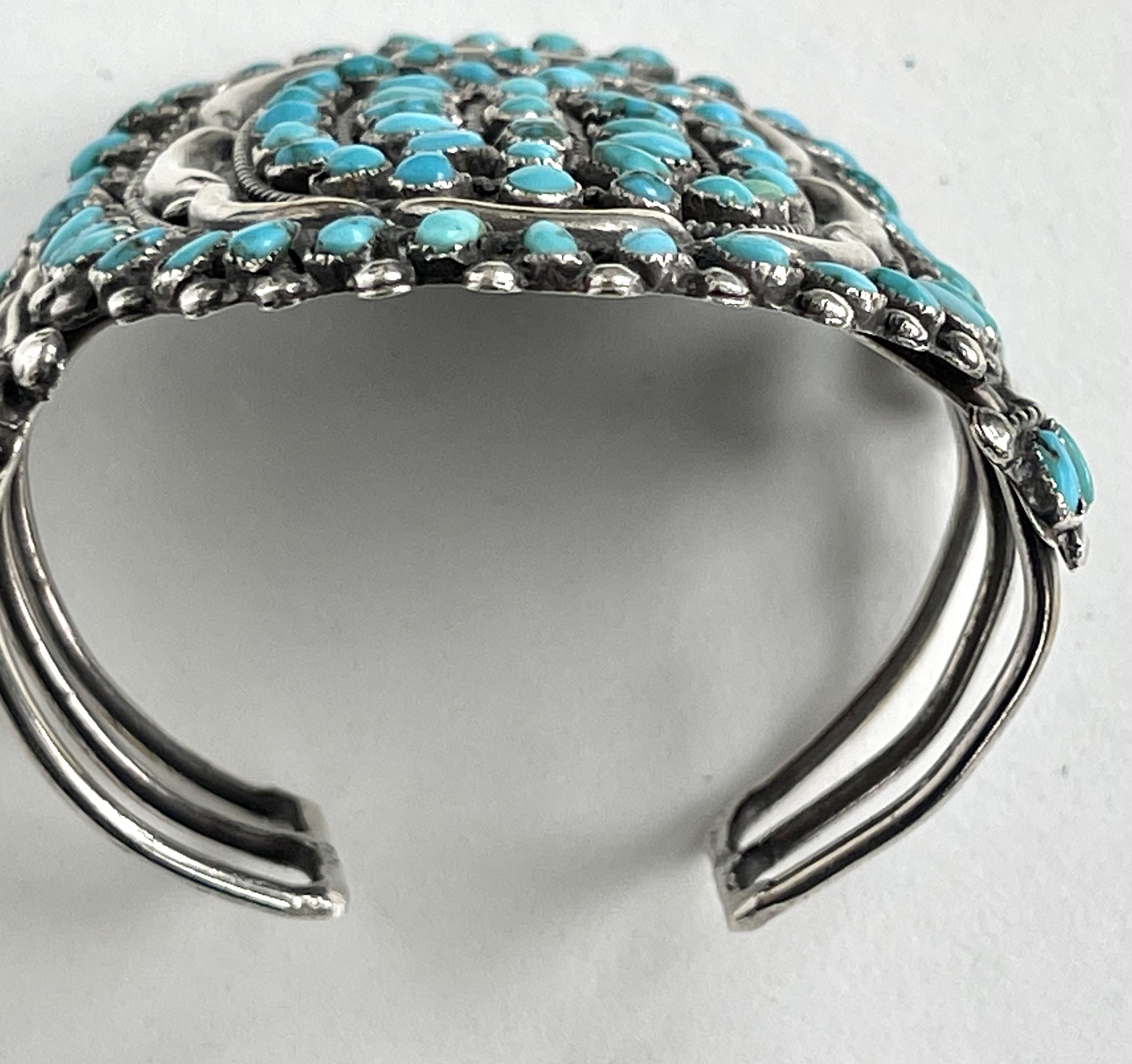 Gorgeous Navajo Zuni Design Vintage Turquoise Cluster Cuff Bracelet ...