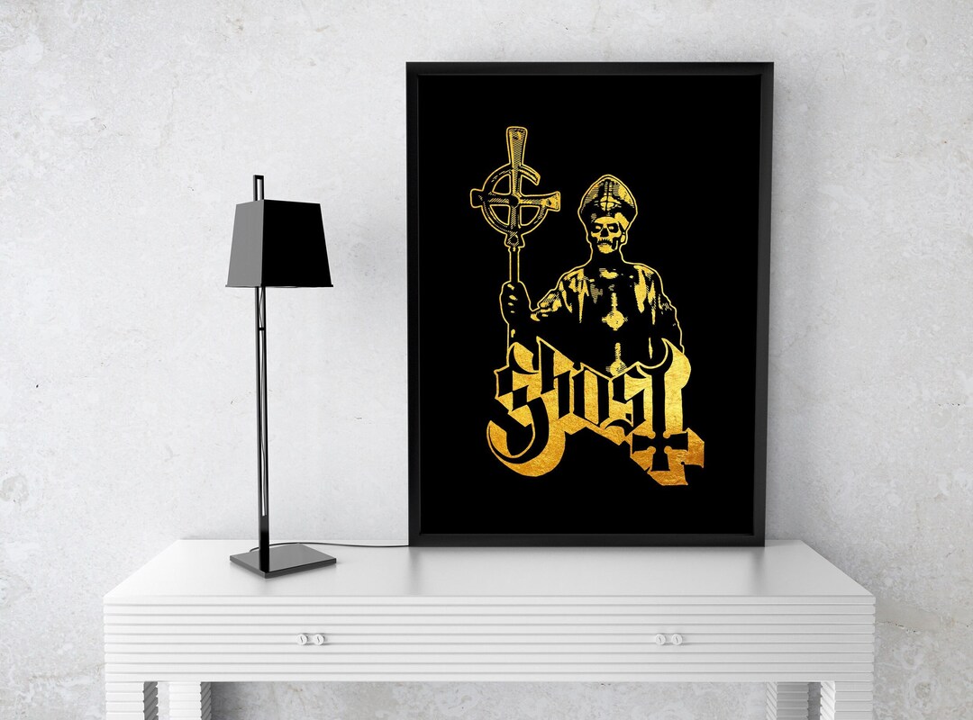 Ghost / Papa Emeritus / Golden / Metal / Rock / Poster / Vector ...