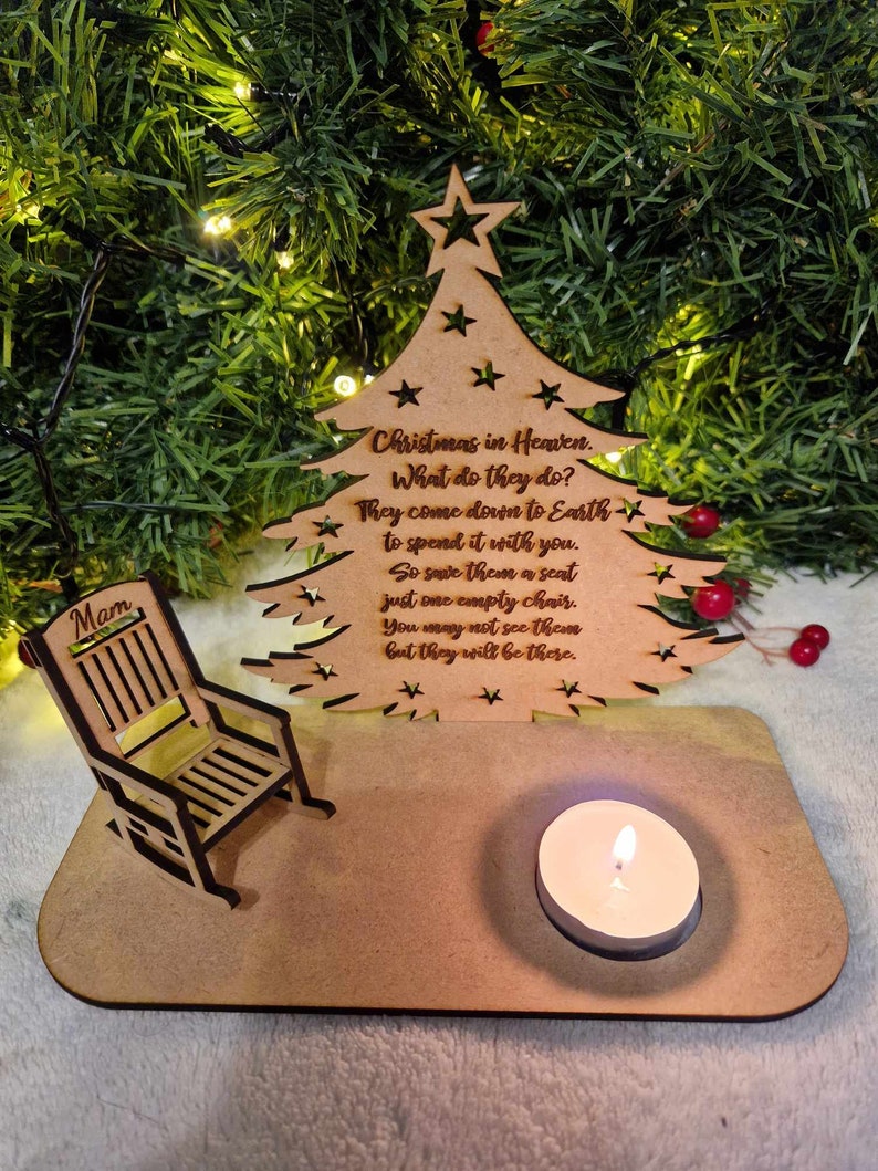 Personalised Christmas in Heaven Tree Chair Memorial - Etsy UK