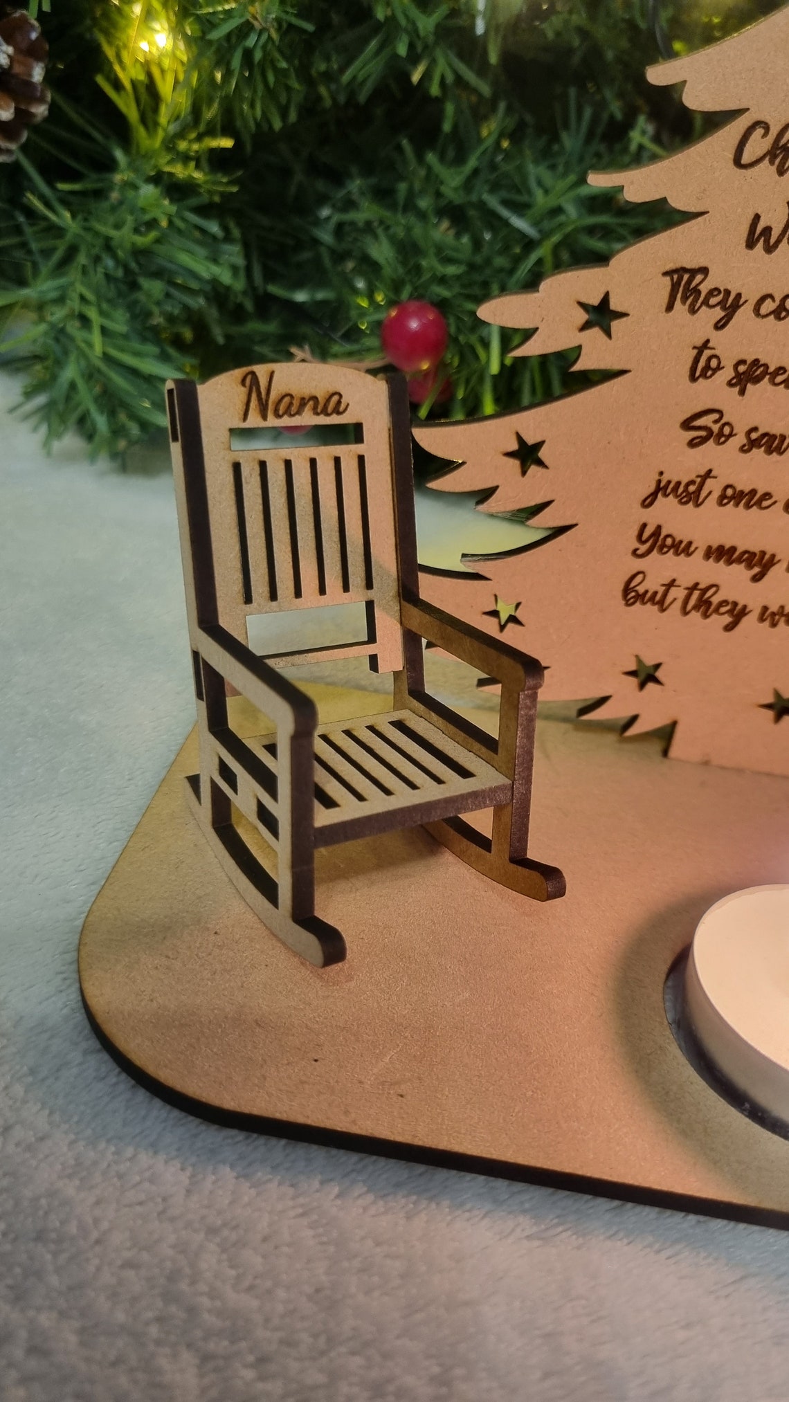 Personalised Christmas in Heaven Tree Chair Memorial - Etsy UK