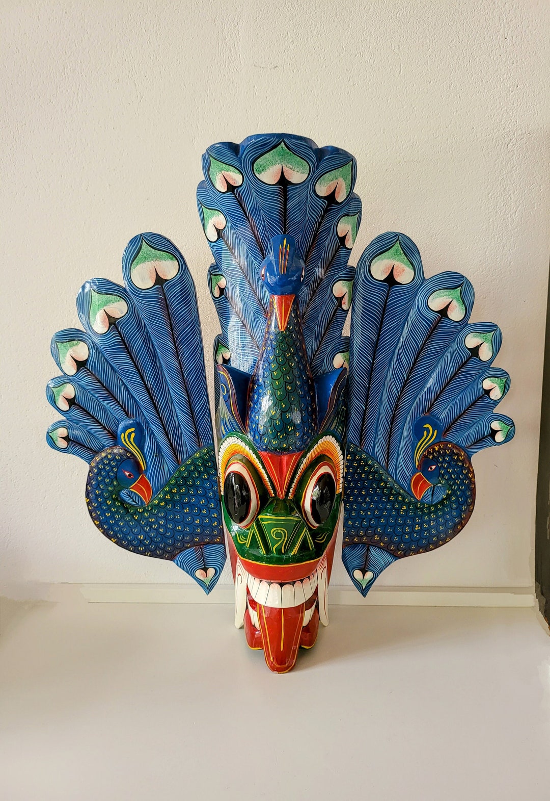 Traditional Sri Lanka mayura Raksha Mask - Etsy