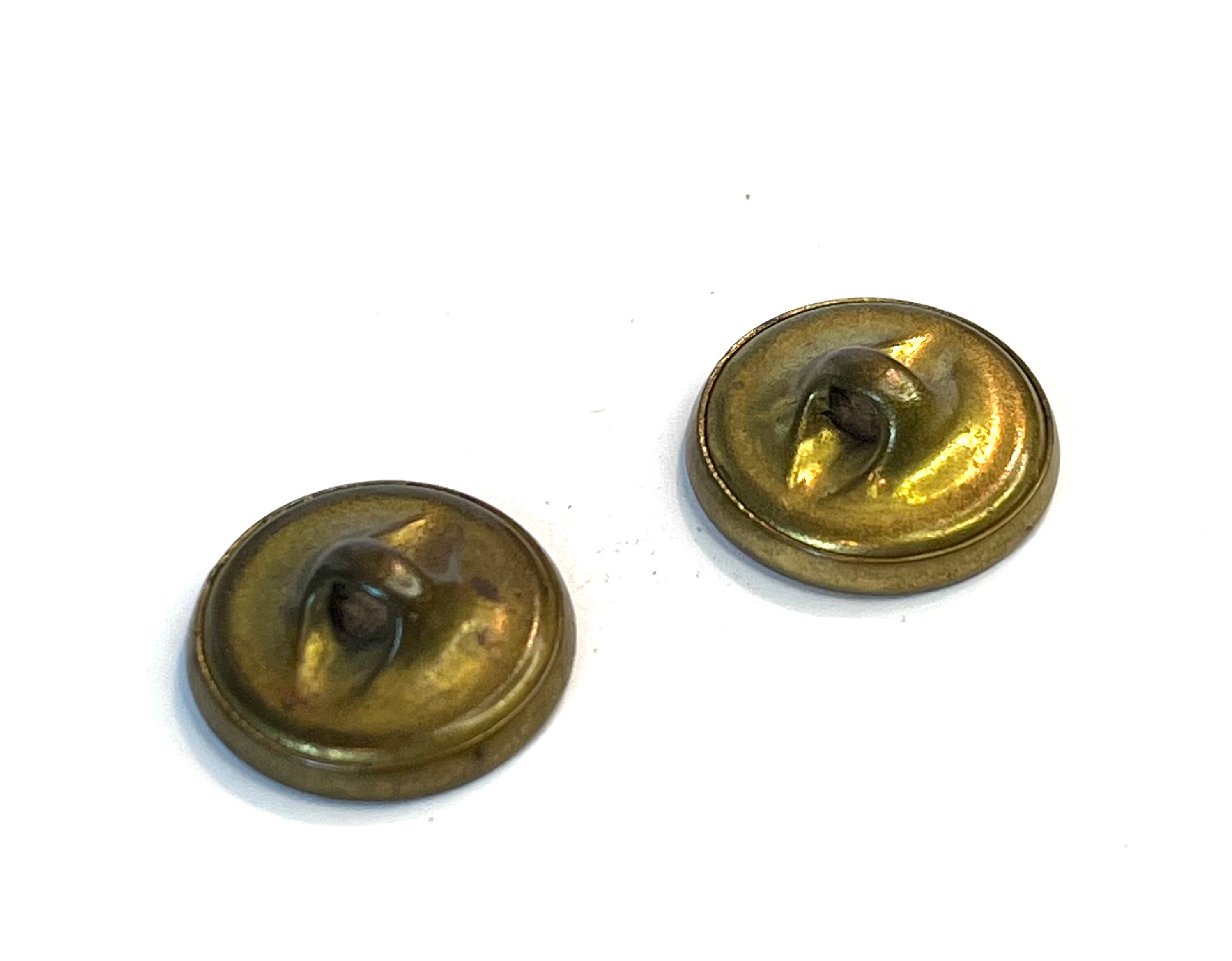 Vintage Brass Buttons With Crane- Set of 2 - Etsy