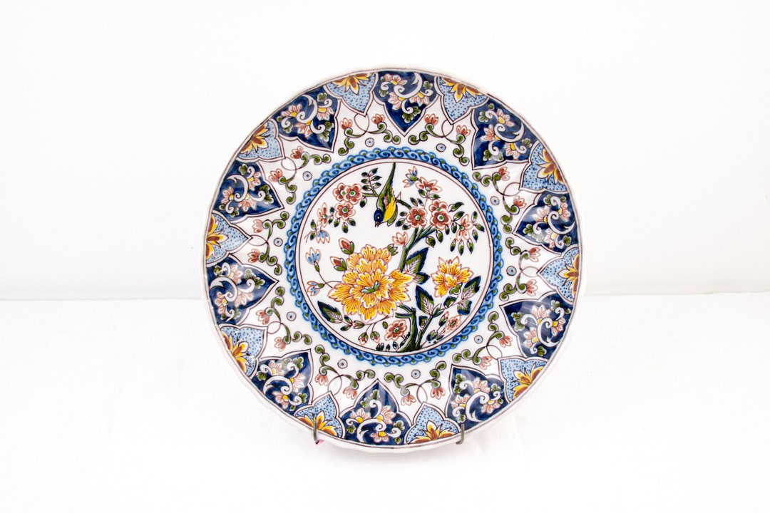 Royal Tichelaar Makkum Wall Plate Handpainted Bird & Flowers Decor ...