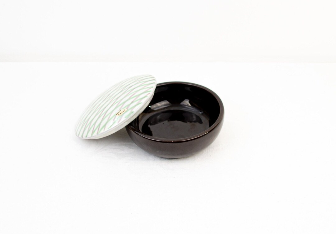 Upsala-ekeby Ceramic Bon-bon Bowl With Lid: Nordic Retro Checkerboard ...