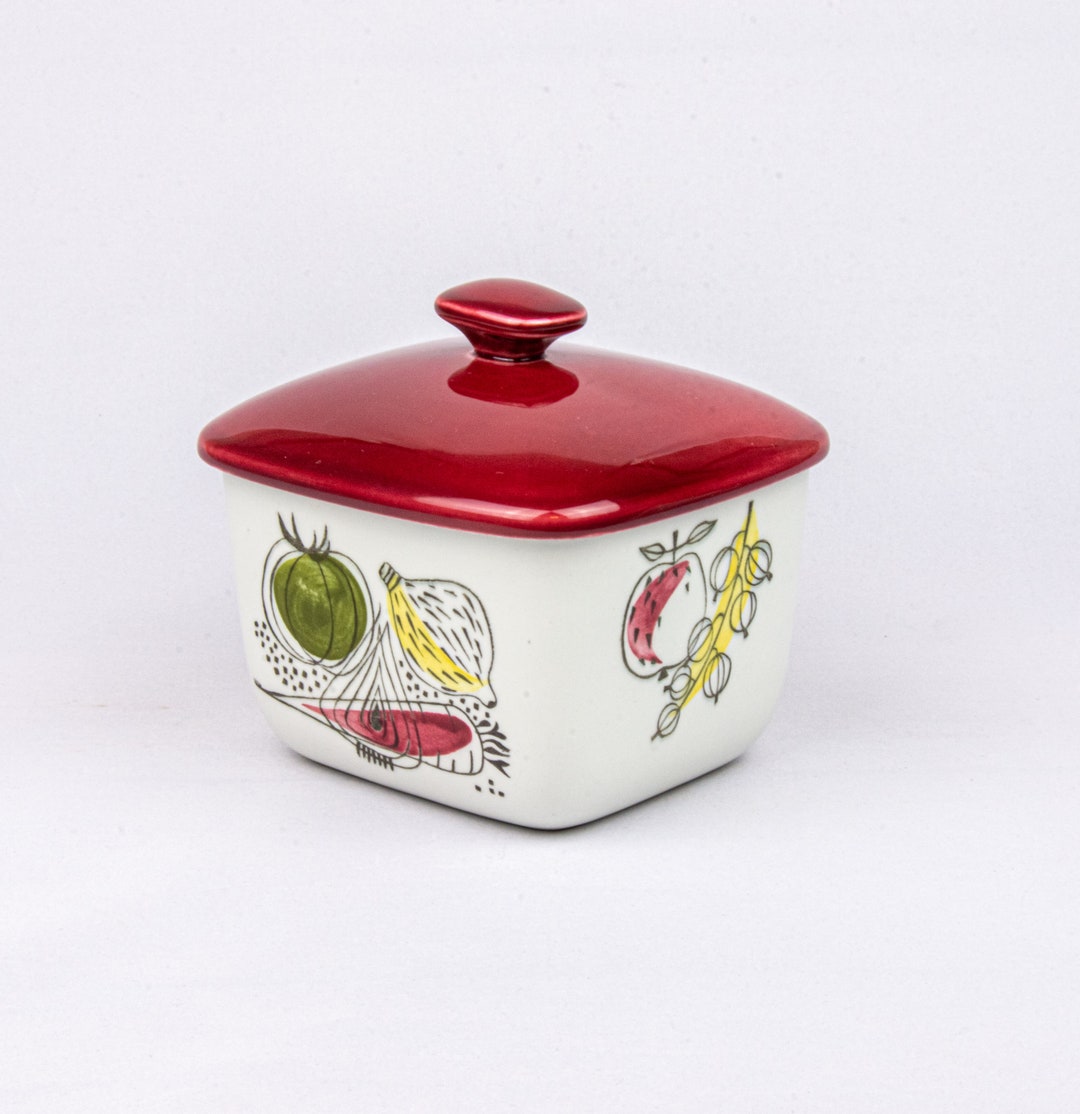 Vintage Small Ovenproof Dish With Lid "verdura" Design by Marianne ...