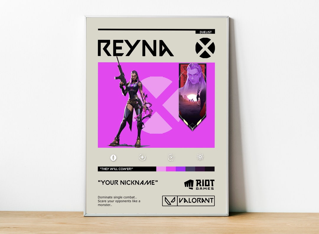 Reyna Poster Valorant Poster Inspired Poster Digital Prints Game Poster ...