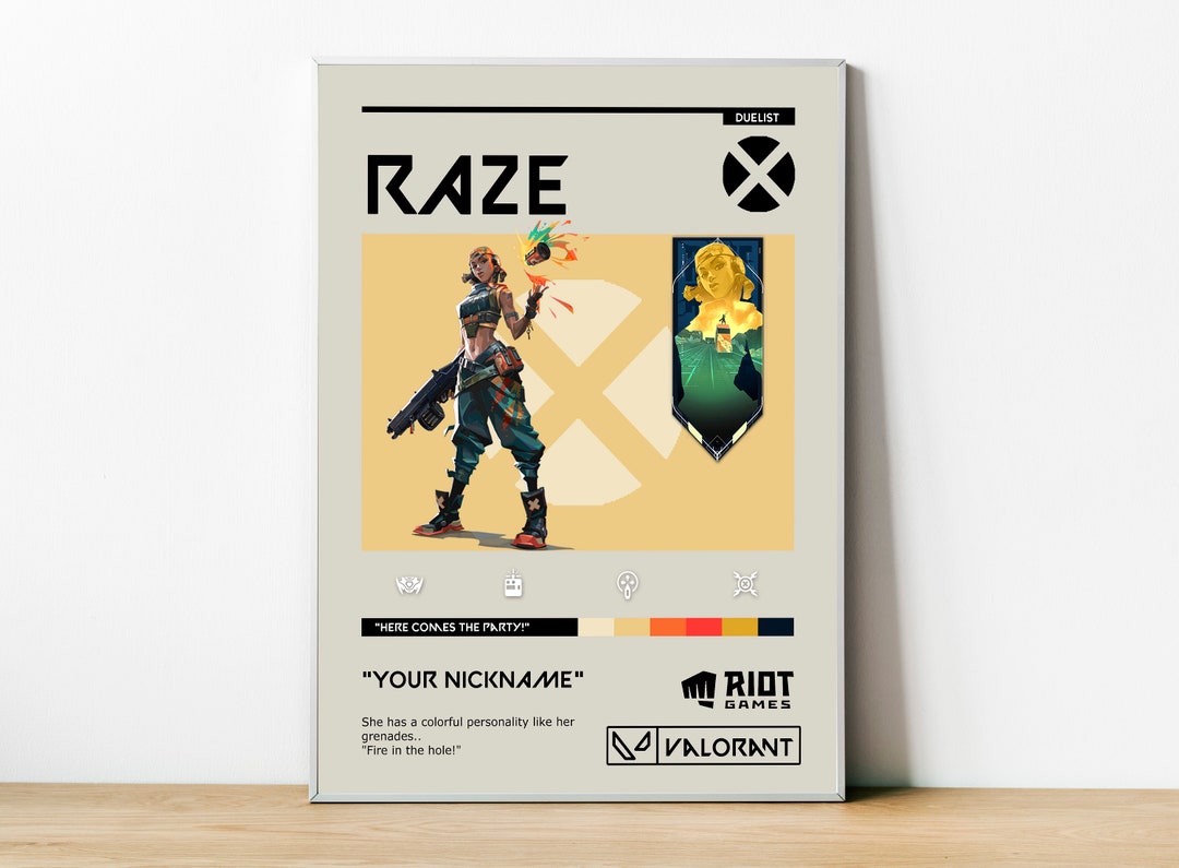 Raze Poster Valorant Poster Inspired Poster Digital Prints Game Poster ...