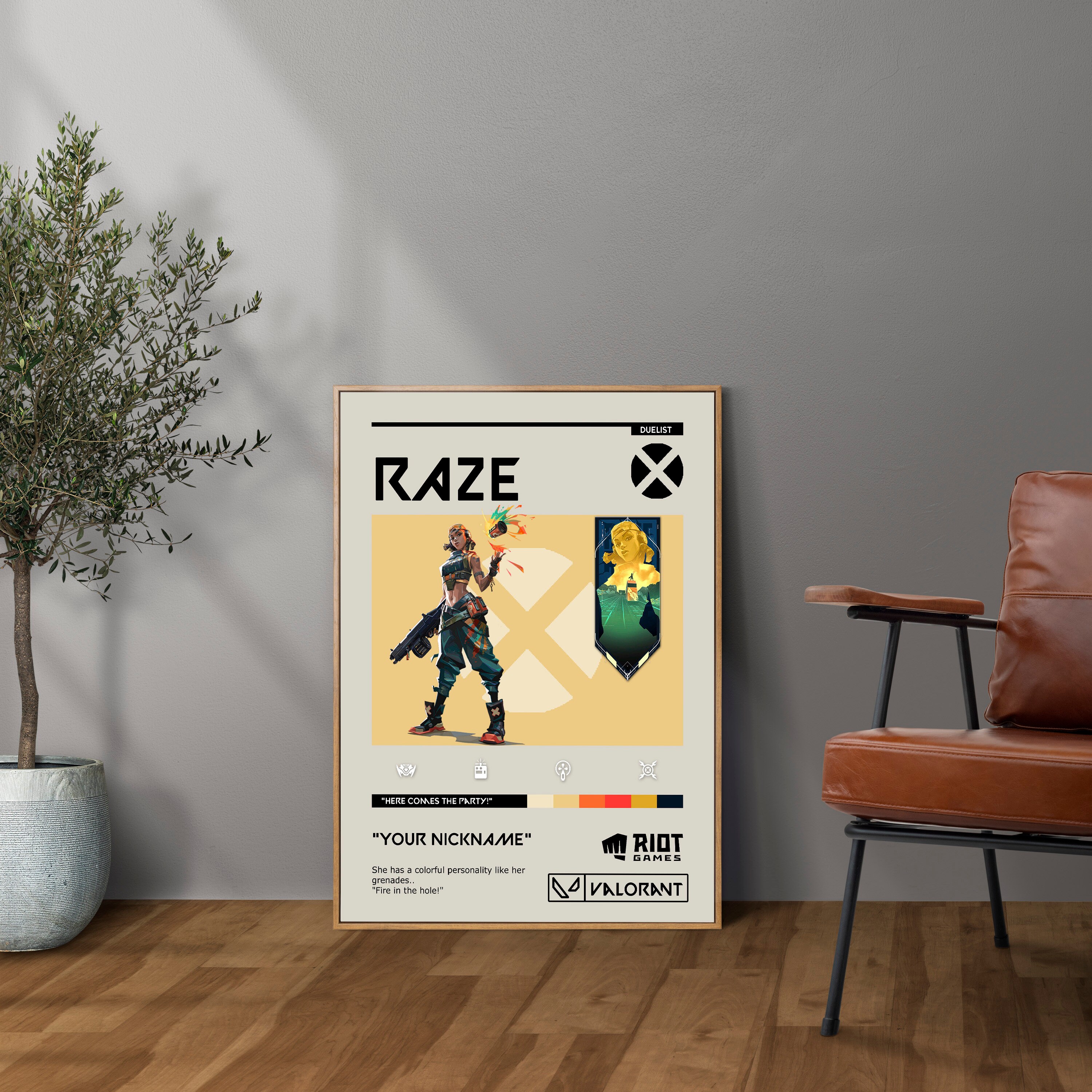 Raze Poster Valorant Poster Inspired Poster Digital Prints Game Poster ...