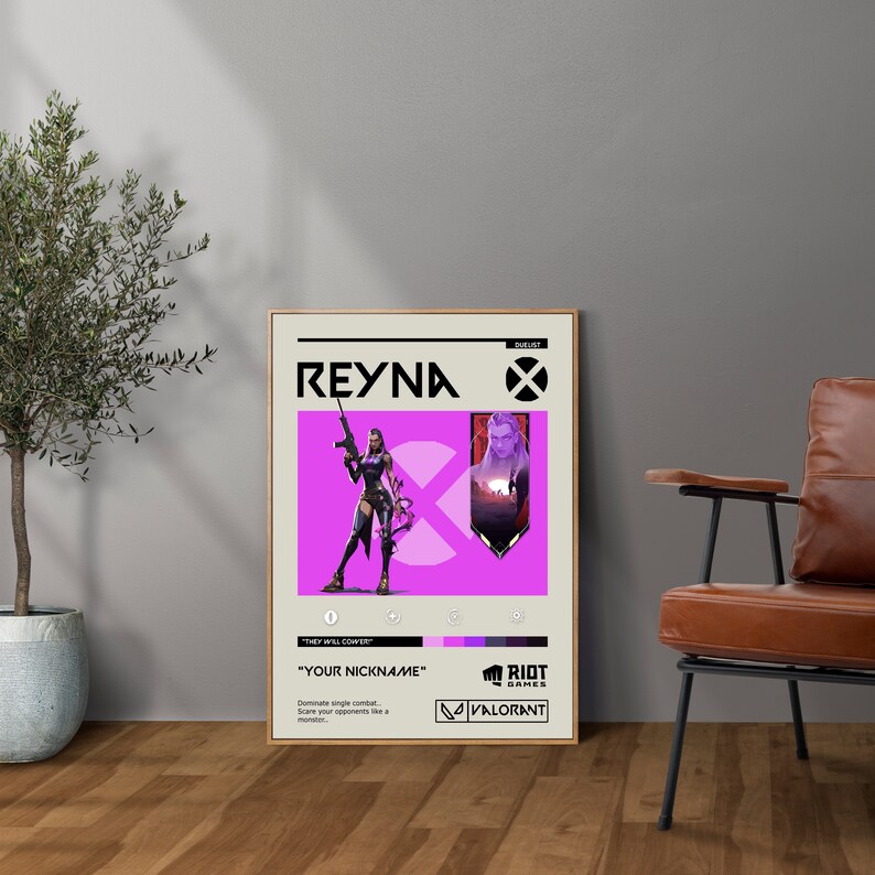 Reyna Poster Valorant Poster Inspired Poster Digital Prints Game Poster ...