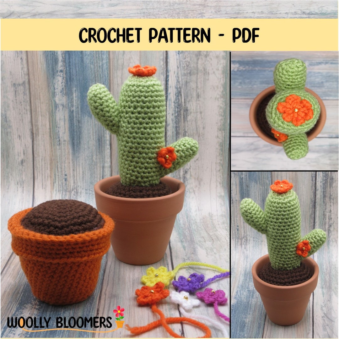 Crochet Two Armed Cactus (A), Potted Plant, Beginner Level, PDF Pattern ...
