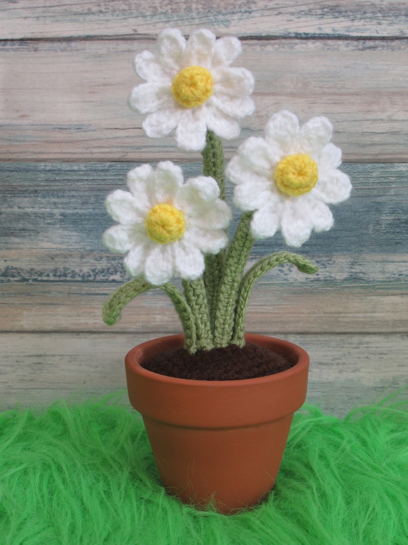 Crochet Spring Flowers Daffodil Daisy Lavender Blooming - Etsy
